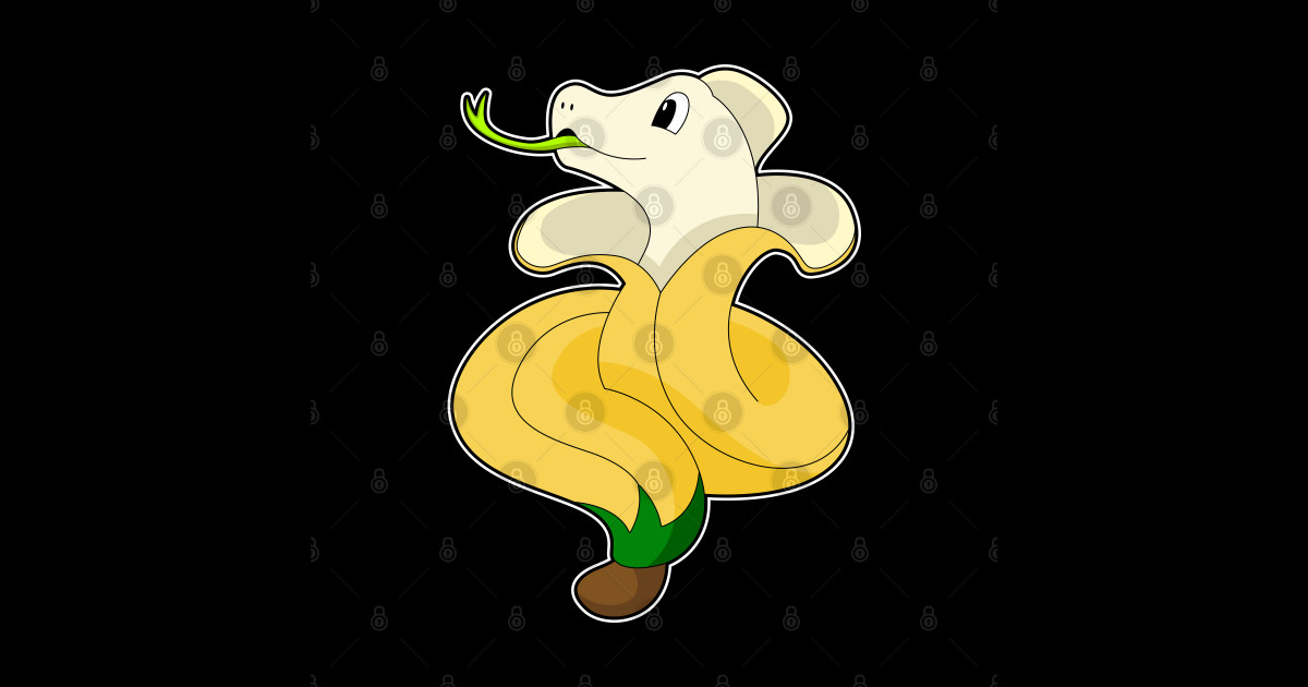 Snake with Banana - Snakes - Sticker | TeePublic