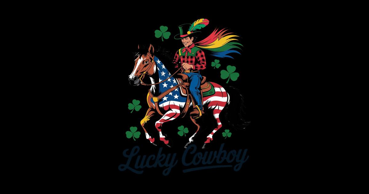 Lucky Cowboy St. Patrick’s Day Pride Rainbow Western - Lucky Cowboy St ...