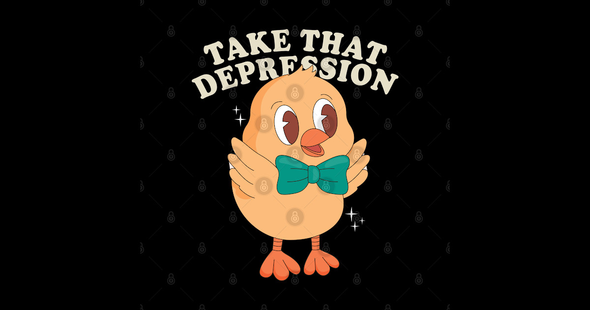 Take that depression Funny Duck - Funny Duck - Sticker | TeePublic