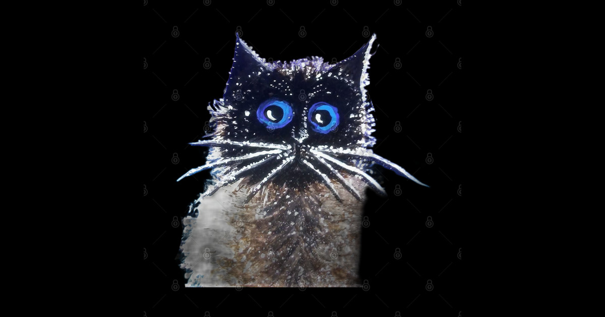 Frazzled Snowy Cat - Snow Cat - Posters and Art Prints | TeePublic