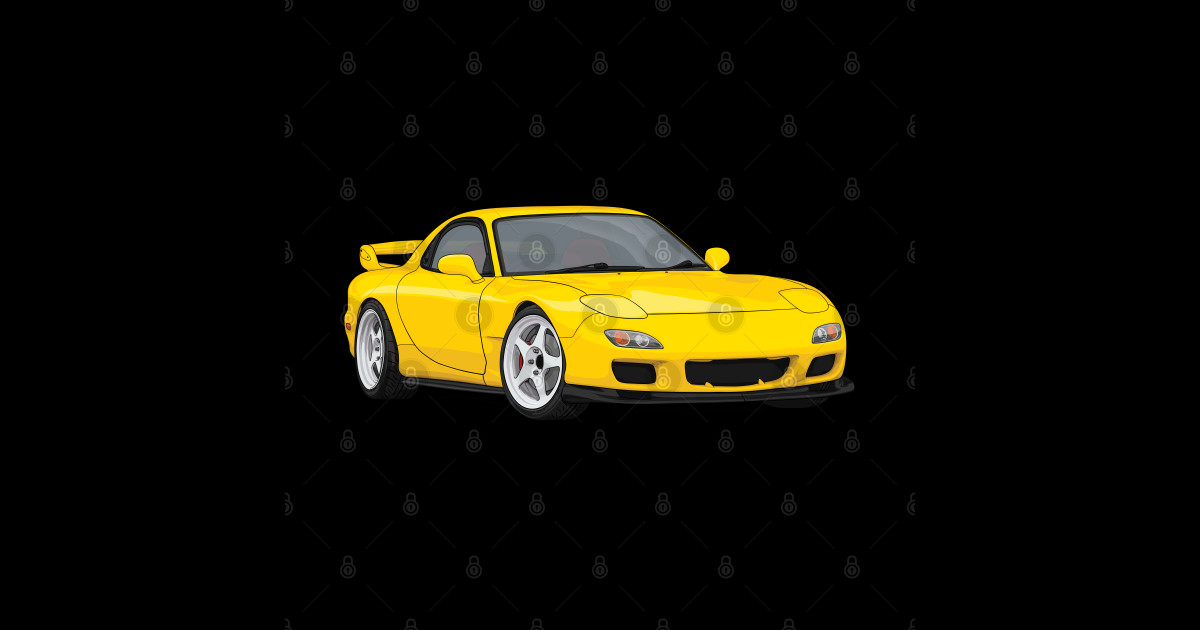 RX-7 Fd3s Illustration yellow - Rx7 - Posters and Art Prints | TeePublic