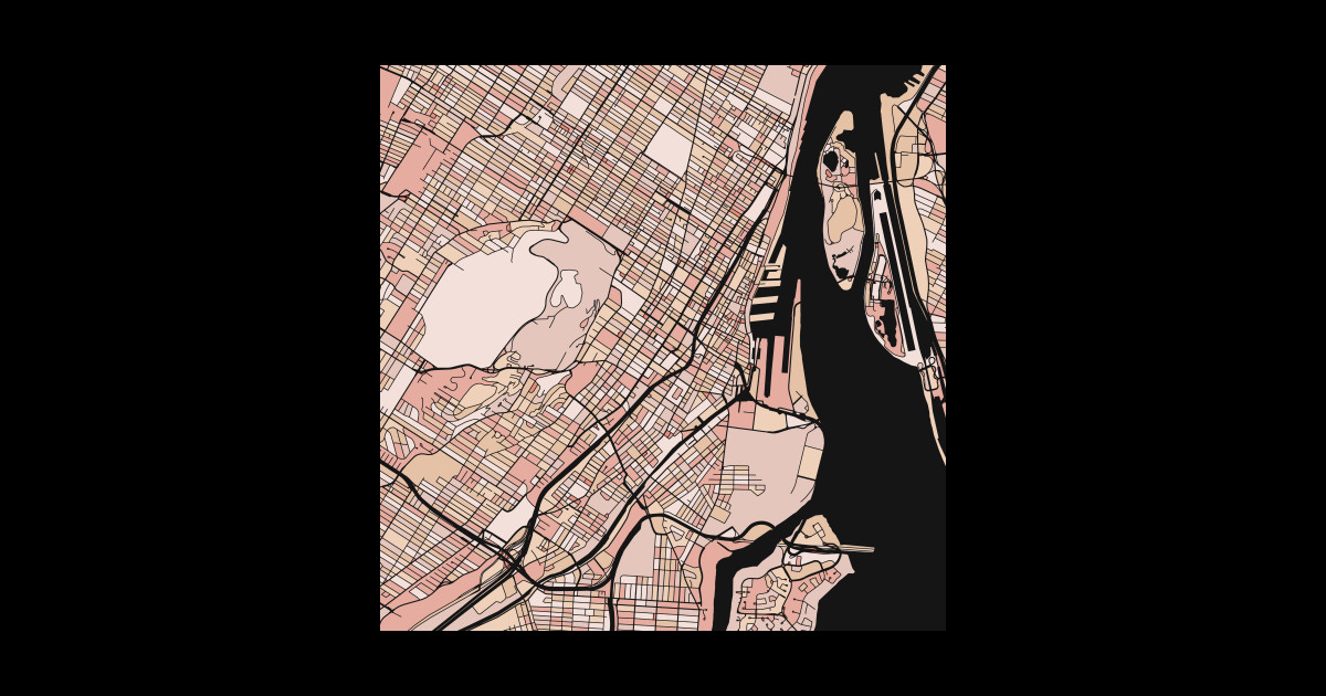 Montreal Map Pattern in Soft Pink Pastels - Montreal Map - Sticker ...