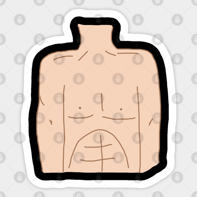 Man's Chest Doodle - Chest - Sticker | TeePublic