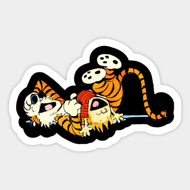 Calvin and Hobbes Funny - Cartoons - Sticker | TeePublic