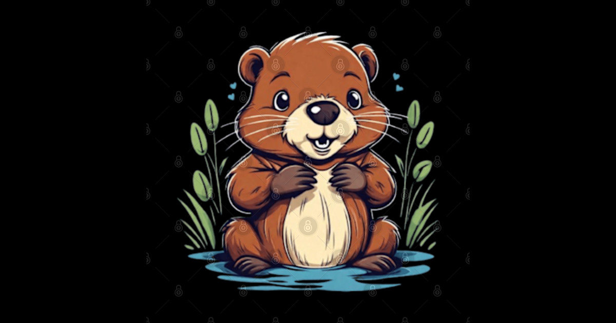 Cute beaver gift ideas, beaver stickers, beaver kids tees and more ...