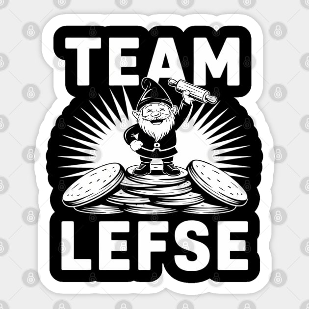 Team Lefse Scandinavian Gnome Christmas Lefse Making - Gnome - Sticker ...
