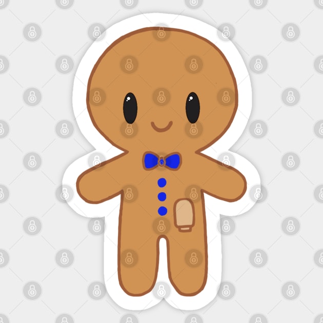 Gingerbread man with Ostomy (Blue) - Gingerbread Man - Sticker | TeePublic