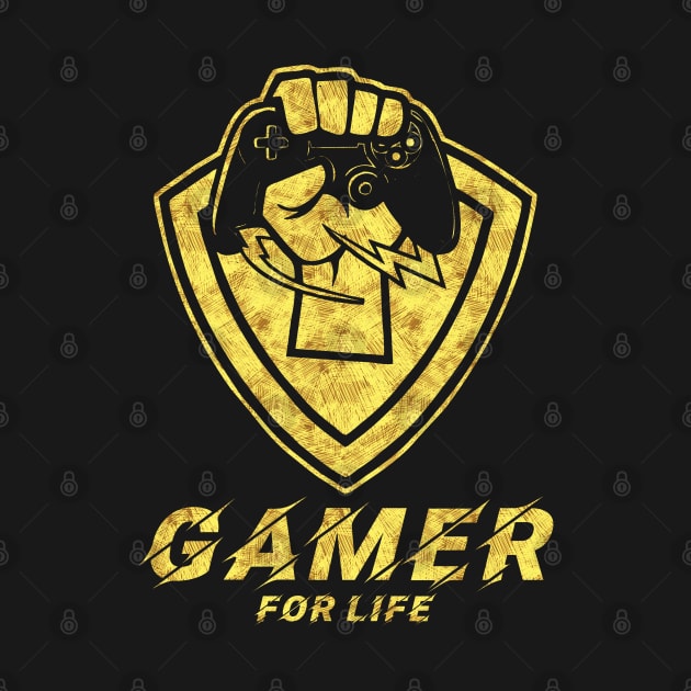 GAMER FOR LIFE Controller Logo UNIQUE Design EPIC gift for any games ...