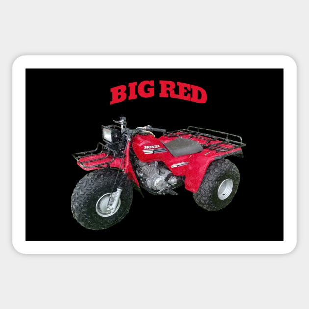 BIG RED 3 WHEELER - Atv - Sticker | TeePublic