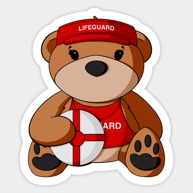 Lifeguard Teddy Bear - Bear - Sticker | TeePublic