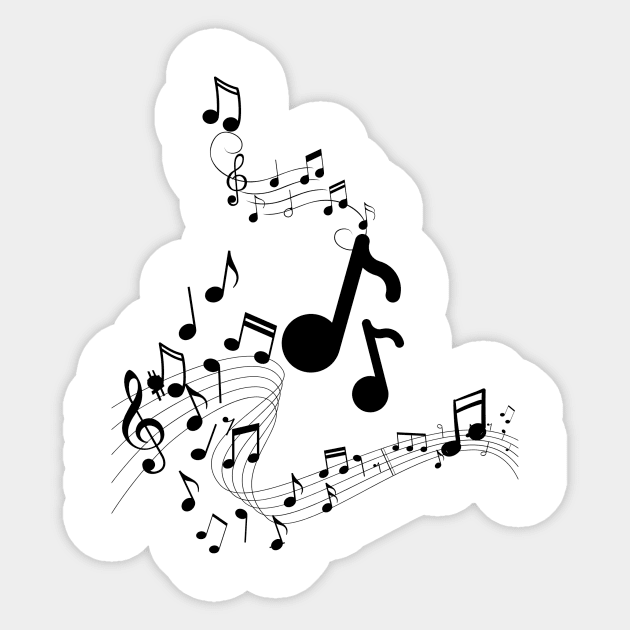 Music Notes - Music - Sticker | TeePublic