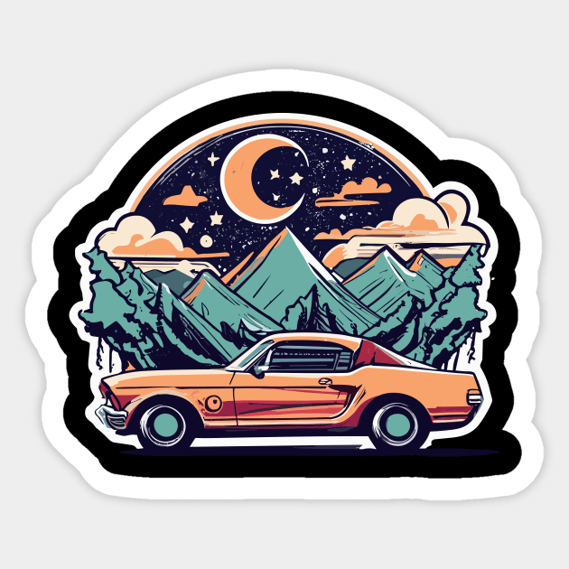Ford Mustang | Vintage Car - Ford Mustang - Sticker | TeePublic