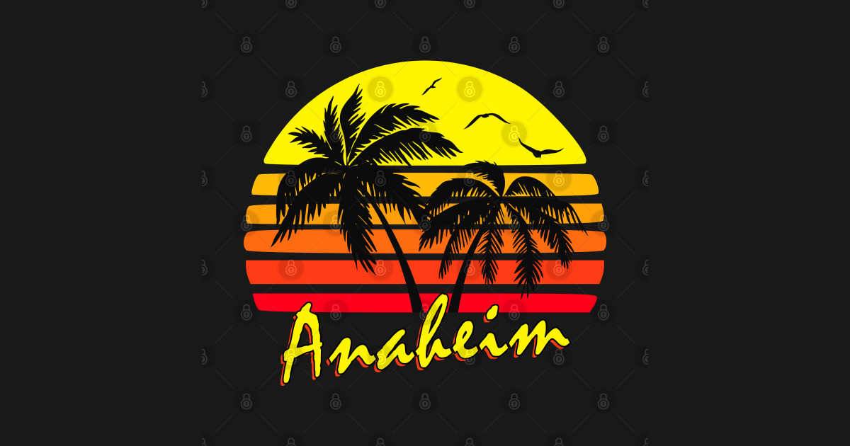 Anaheim Retro Sunset - Anaheim - T-Shirt | TeePublic