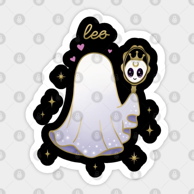 Leo Crown Ghost - Leo Zodiac Sign - Sticker | TeePublic