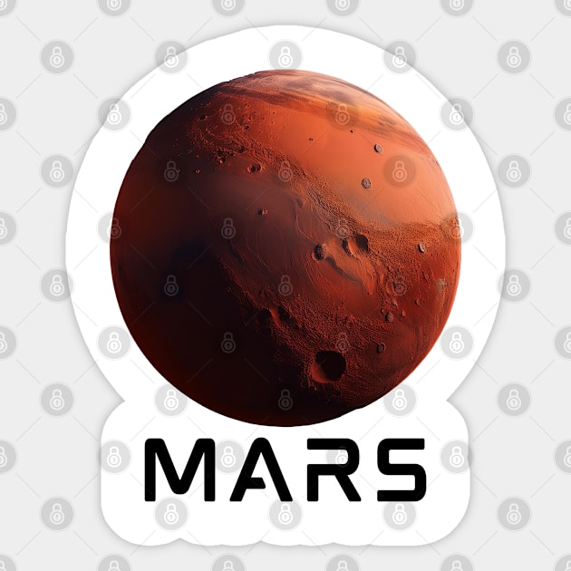 Solar System Planet Mars - Solar System Planet Mars - Sticker | TeePublic