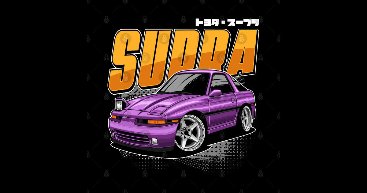 Supra MK3 Caricature - Toyota Supra - Sticker | TeePublic