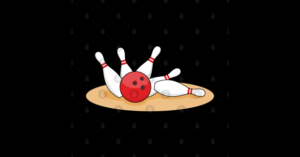 Bowling Ball Striking Skittles - Bowling - Sticker | TeePublic