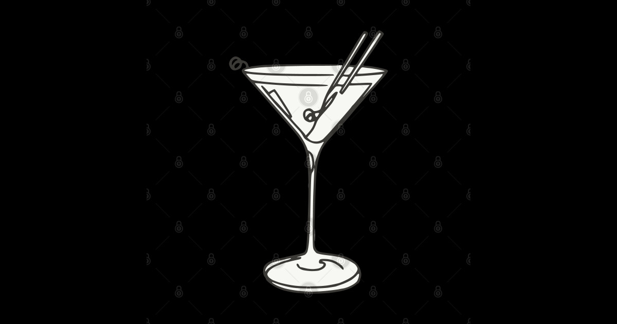 Line art of a cocktail glass - Cocktail - Sticker | TeePublic