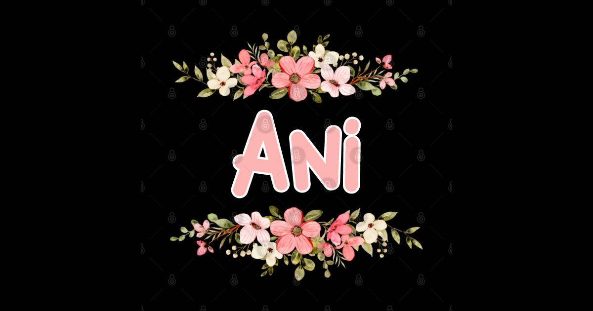 Flower Border Ani Name Label - Flower Border Ani Name Label - Sticker ...