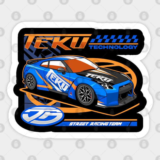 Nissan GTR R35 TEKU FRONT ONLY - Cars - Sticker | TeePublic