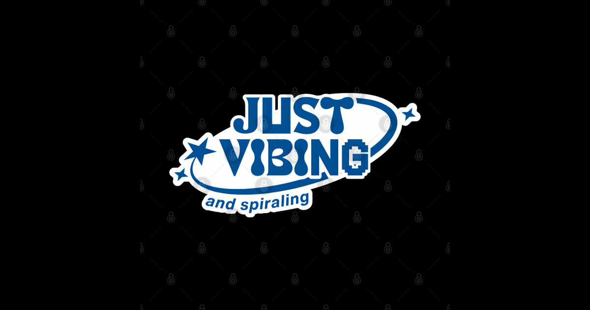 Just Vibing and Spiraling Retro Aesthetic - Overthink - Sticker | TeePublic