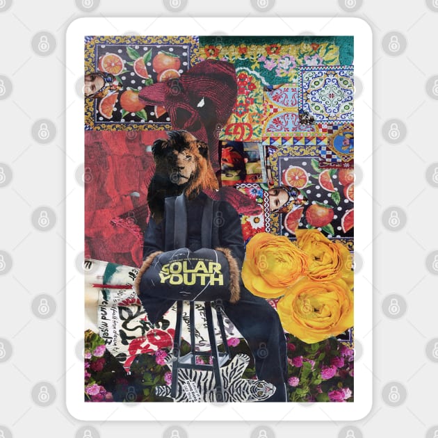 Dandy Lion - Red Roses - Sticker | TeePublic