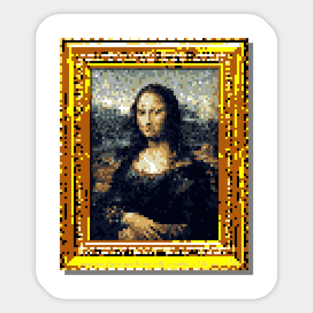 8-Bit Mona Lisa - Leonardo Davinci - Sticker | TeePublic