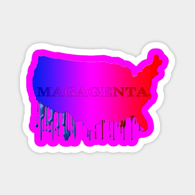 MAGAGENTA Colored Wording on Map - Maga - Magnet | TeePublic