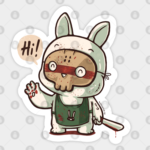 Cute Evil Bunny! - Bunny - Sticker | TeePublic