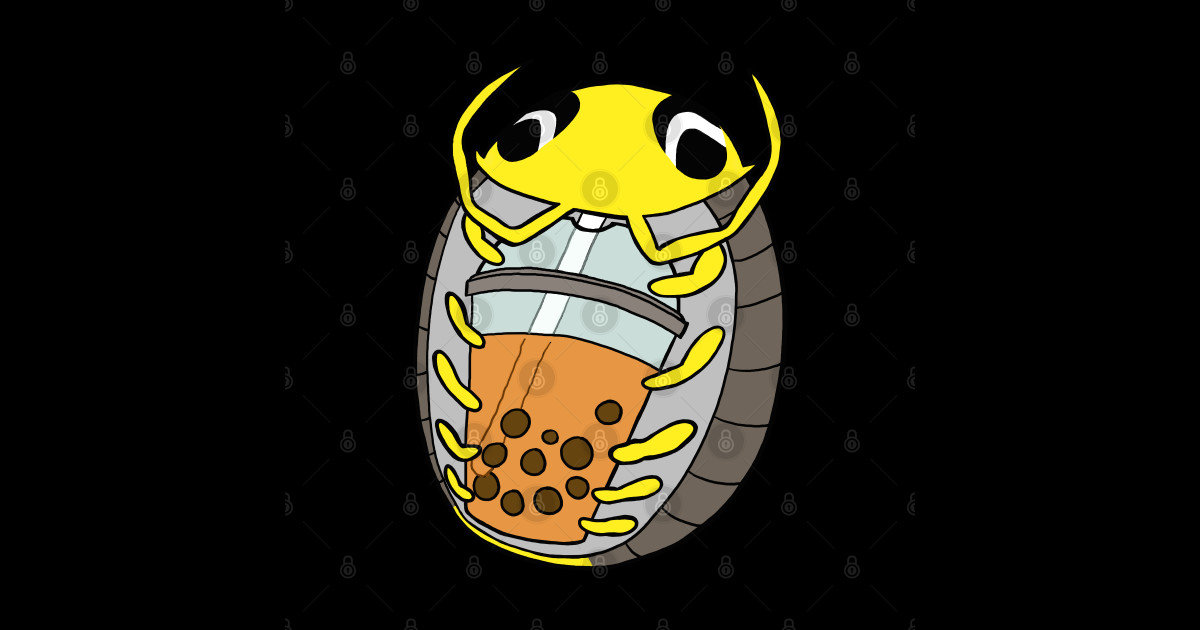 Rubber Ducky Isopod loves Boba Tea - Rubber Ducky Isopod - Sticker ...