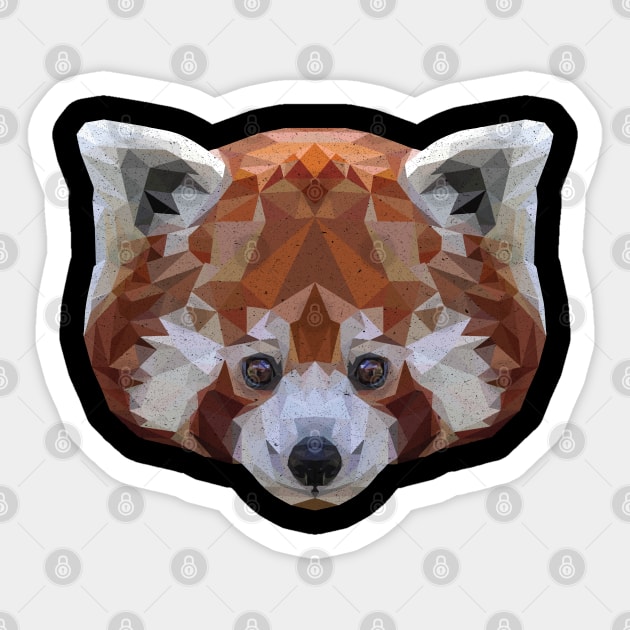 Geometric Red Panda Cute Print - Red Panda Lover - Sticker | TeePublic