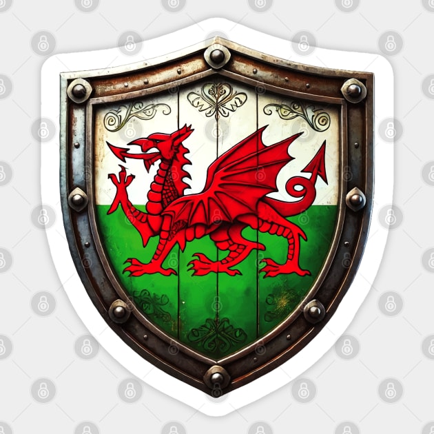 Welsh Dragon Shield – Proud Cymru Heritage Emblem - Wales - Sticker ...