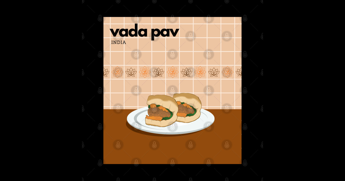 India Vada Pav Street Food - Street Food - Sticker | TeePublic