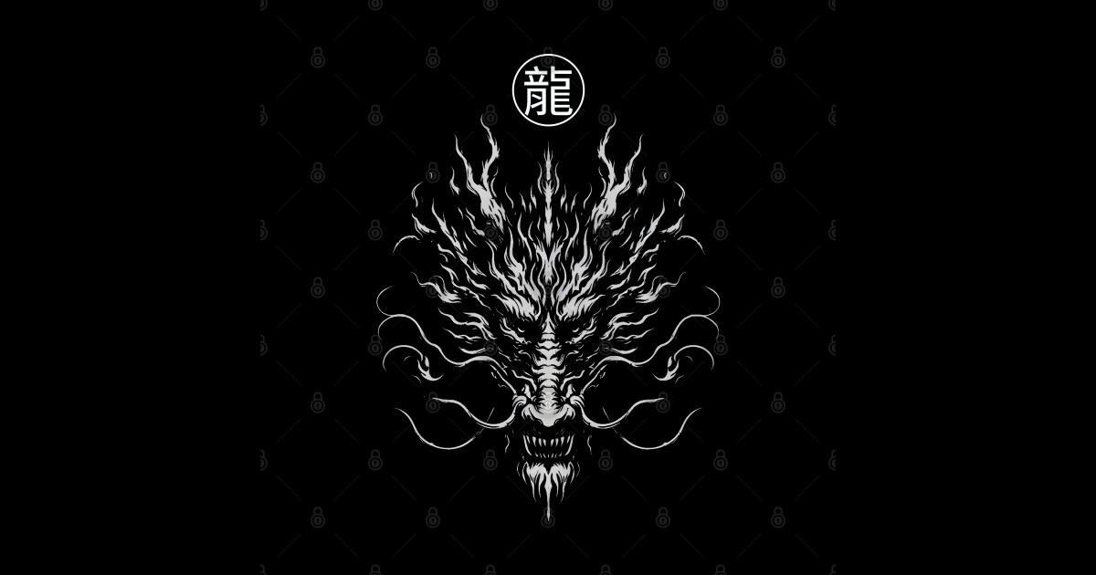Gothic Chinese Dragon - Gothic Chinese Dragon - Sticker | TeePublic