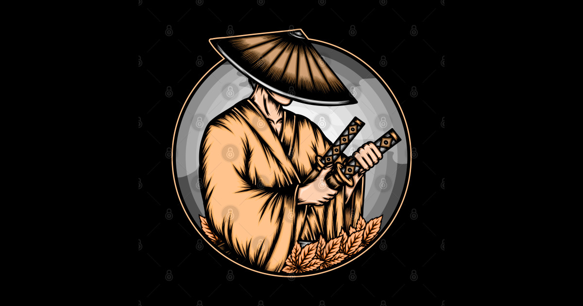 Japanese ronin illustration - Ronin Samurai - Sticker | TeePublic