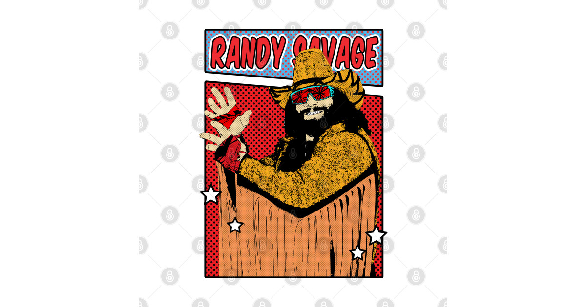 Randy Savage Pop Art Comic Style - Randy Savage - T-Shirt | TeePublic