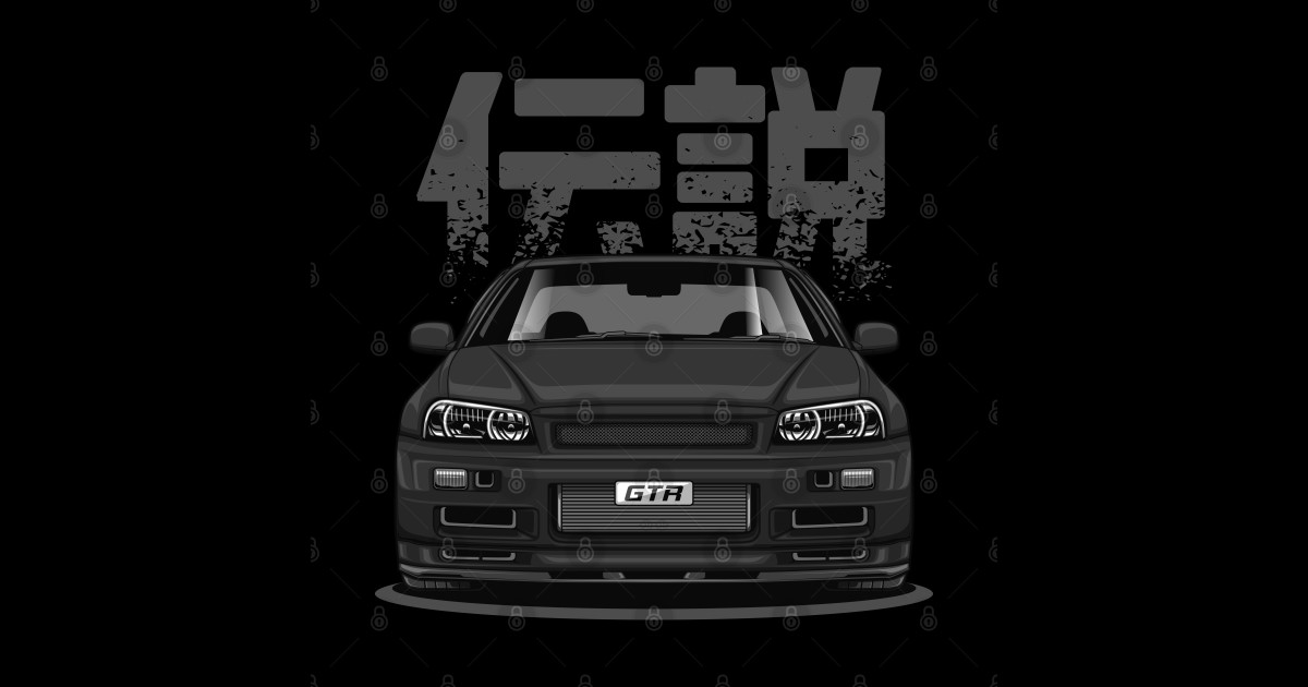 Skyline GTR R34 - Brilliant Black (Front View Design) - Skyline Gtr R34 ...