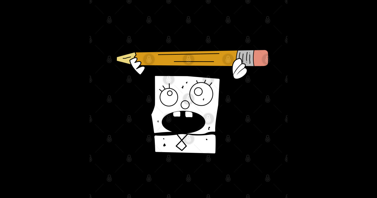 Doodlebob With Pencil - Spongebob - Posters and Art Prints | TeePublic