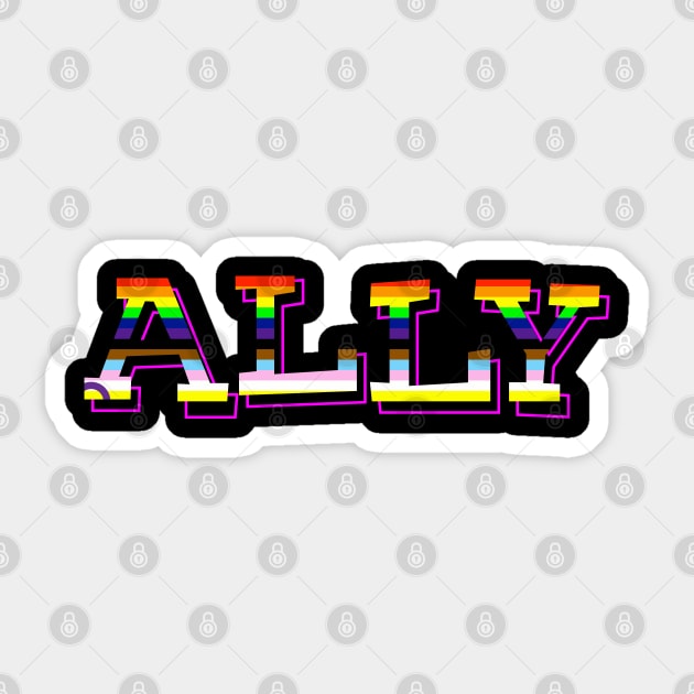 Pride Allyship New Pride Progress Flag - Allyship - Sticker | TeePublic