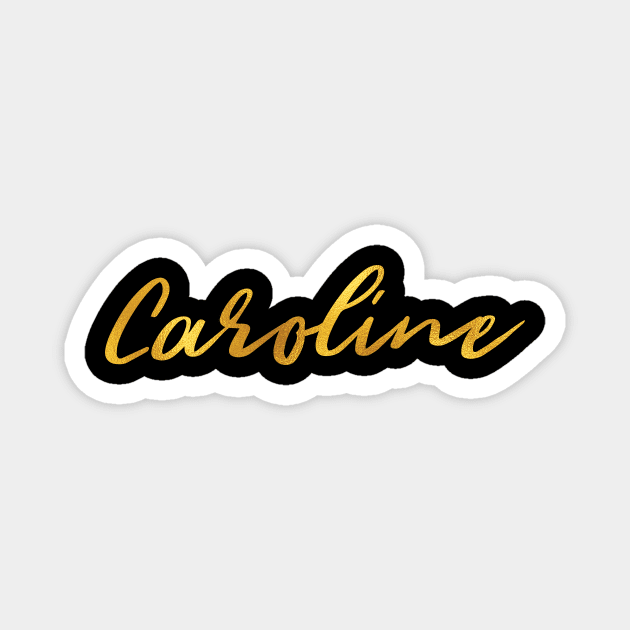 Caroline Name Hand Lettering in Faux Gold Letters - Caroline - Magnet ...