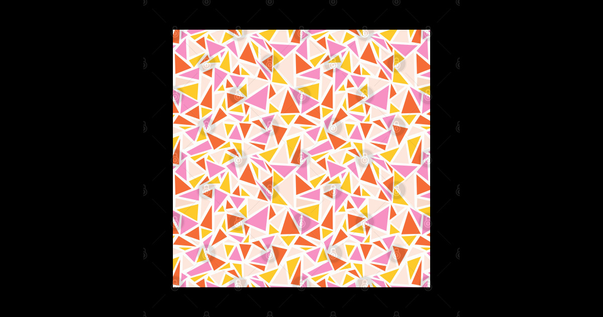 Triangle Collage Pink Red Yellow White - Pattern - Magnet | TeePublic