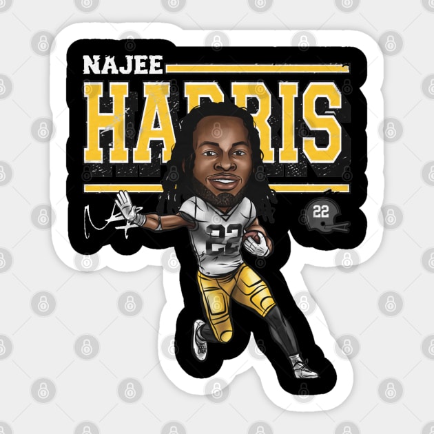 Najee Harris Pittsburgh Cartoon - Najee Harris - Sticker | TeePublic