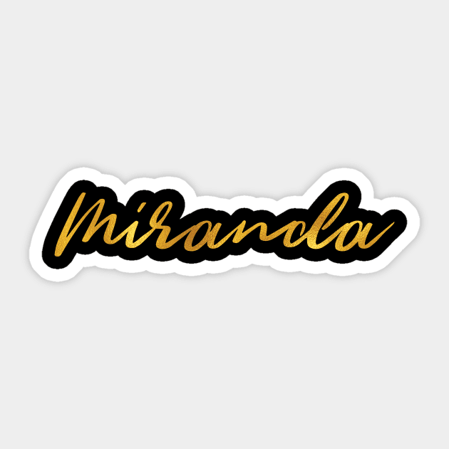 Miranda Name Hand Lettering in Faux Gold Letters - Miranda - Sticker ...