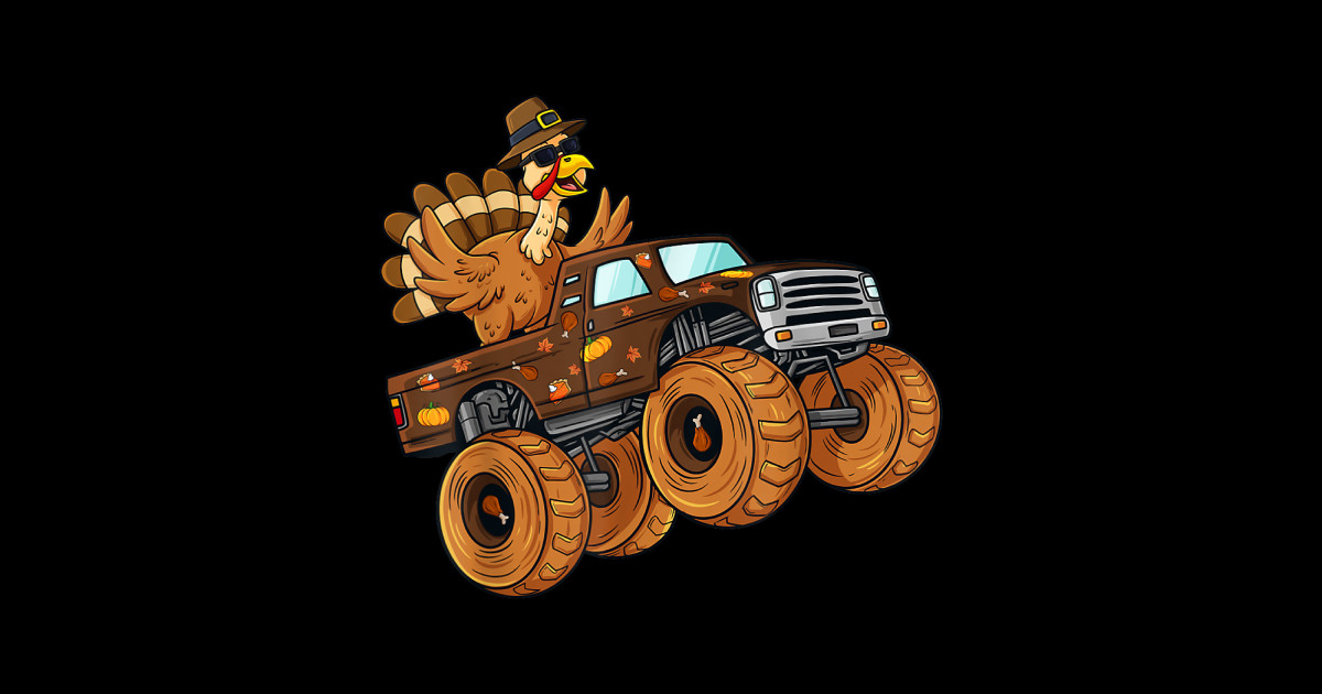Thanksgiving Turkey Riding Monster Truck Kids - Thanksgiving Kids ...