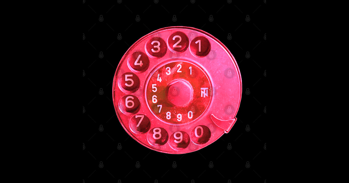 Retro phone dial, pink vintage rotary telephone - Dial Phone - Sticker ...