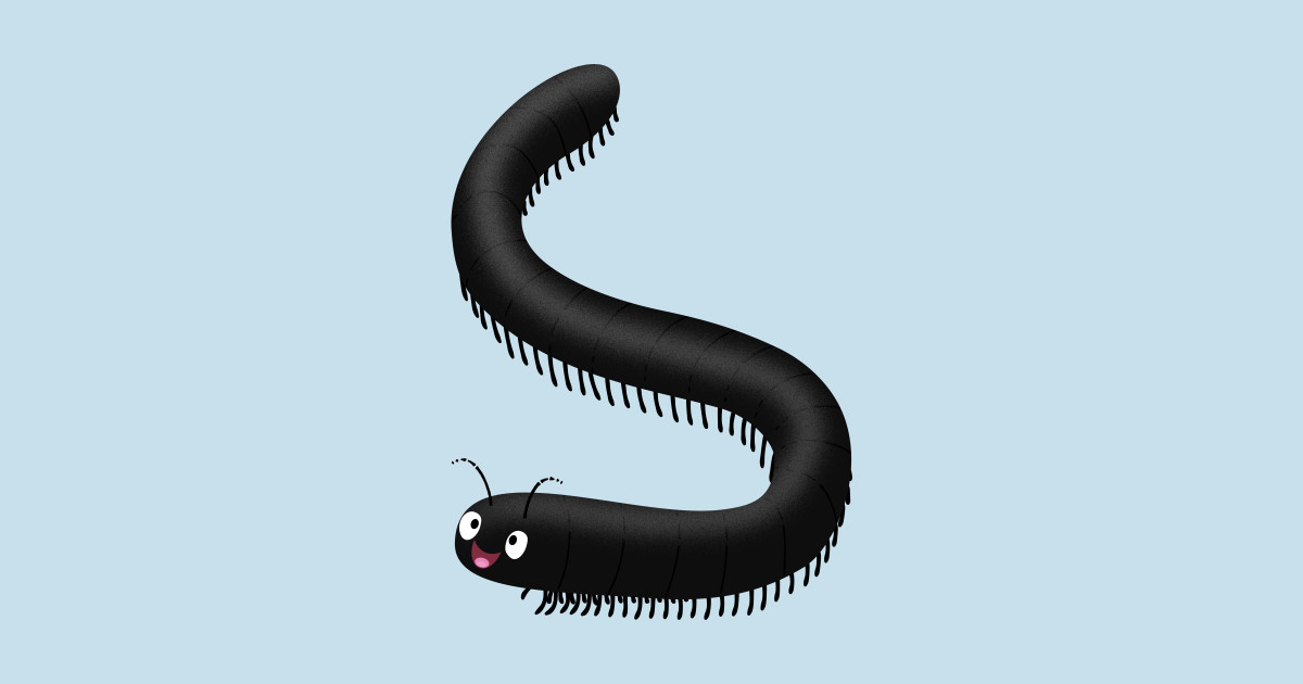 Cute millipede cartoon illustration - Millipede - T-Shirt | TeePublic