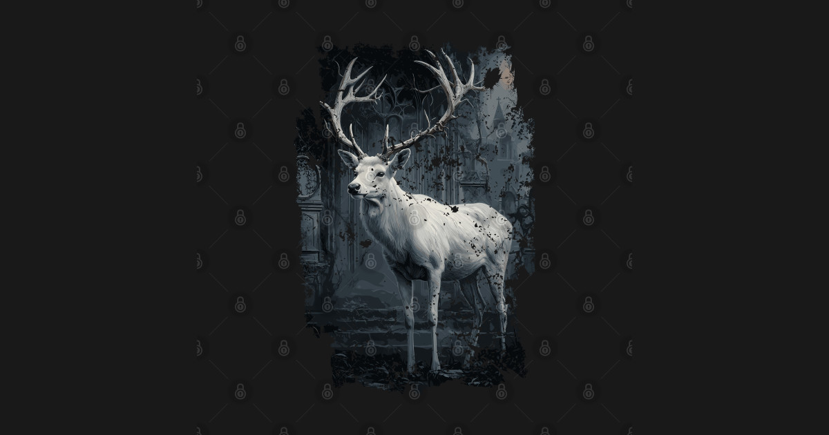 White Stag at Graveyard - White Stag - T-Shirt | TeePublic