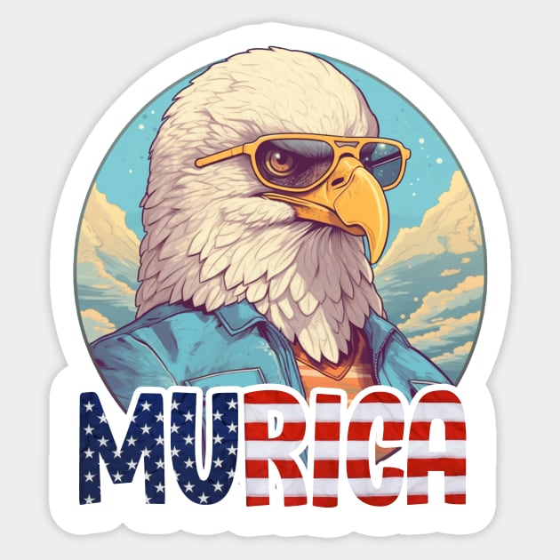 MURICA - Bald eagle number five - Funny - Sticker | TeePublic