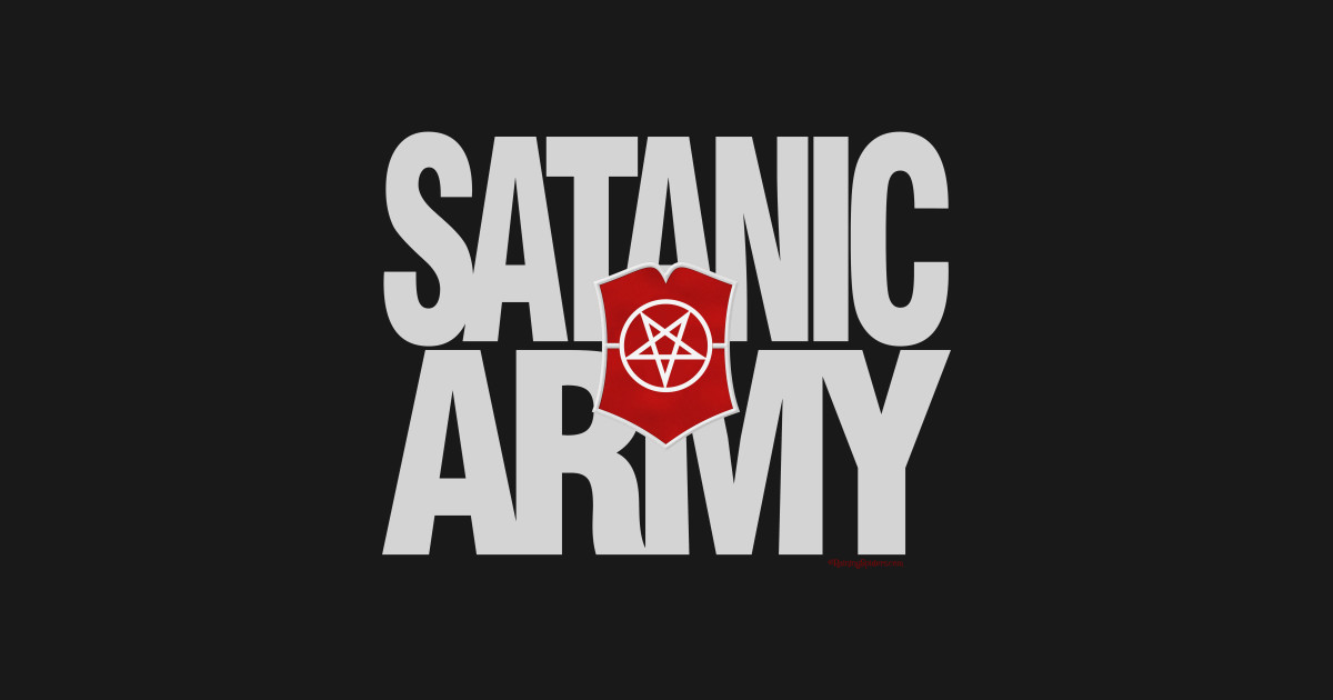 The Satanic Army - Pentagram Shield - Satan - T-Shirt | TeePublic