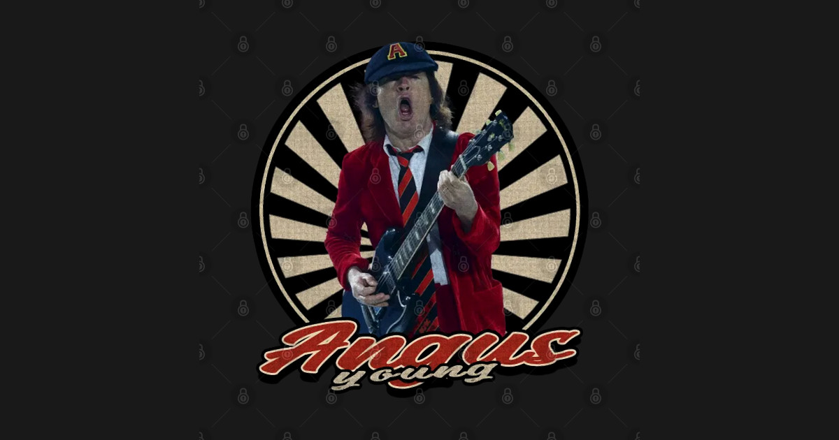 Vintage 80s Angus Young - Angus Young - T-Shirt | TeePublic
